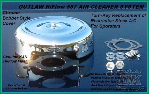 Harley Twin Cam HiFlow 587 Air cleaner DK Custom Touring Dyna Softail ...