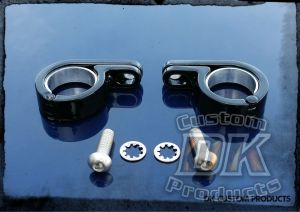 DK Custom Engine Guard & Frame Tube Hinged P Clamps For Lights Black