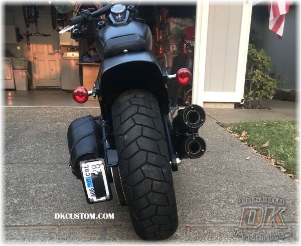 DK Custom M8 SOFTAIL License Plate Relocation Kit Axle Mounted Curved w ...