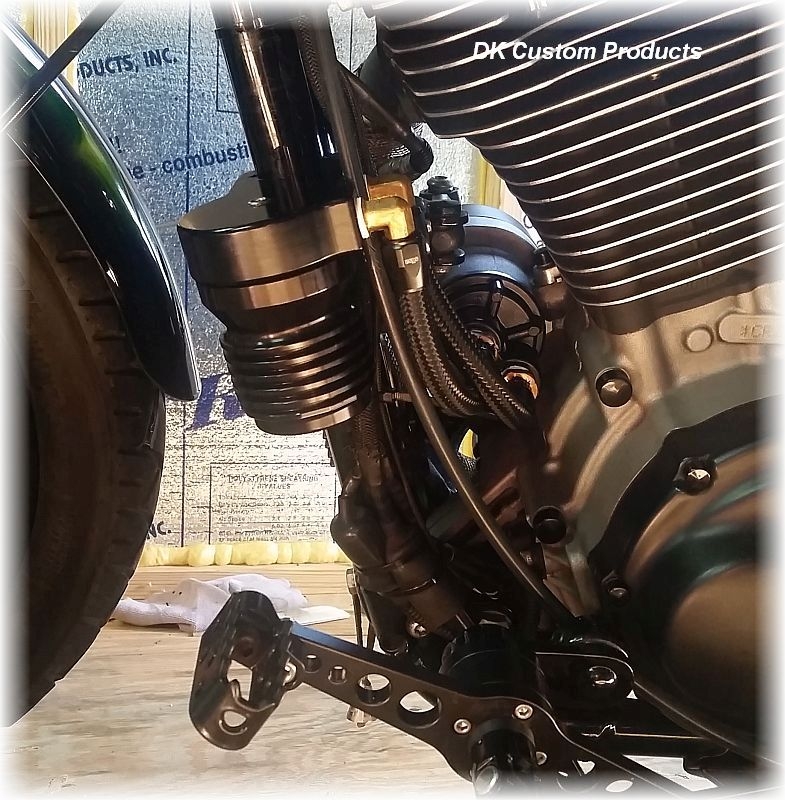 DK Custom Cool-n-Clean Oil Filter Relocation Kit Sportster Dyna Softail ...